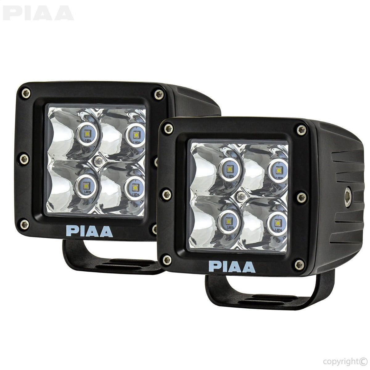 PIAA 26-06603 Quad Series LED Cube Light Kit in Spot Beam w/ Harness ...