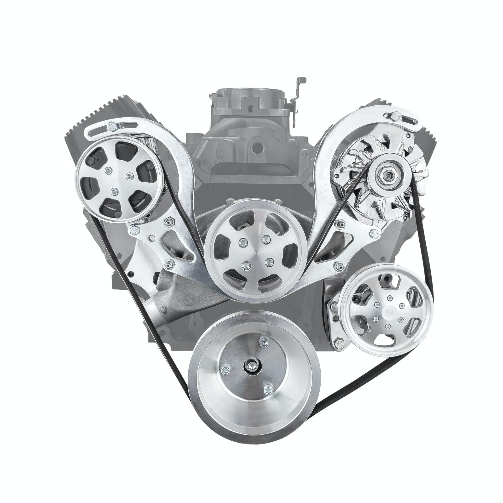 Speedmaster PCE415.1024 Aluminum Serpentine Complete Engine Pulley and ...